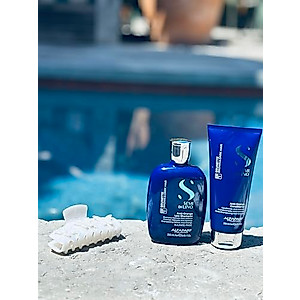 Alfaparf Milano Semi Di Lino Anti Orange Blue Conditioner Brown, Chestnut & Dark Hair - Color Safe Conditioner for Damaged Hair - Sulfate & Paraffin Free (6.76 oz / 200 ml)