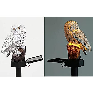 JMDQ Factory Outdoor Owl Solar Powered LED Light Waterproof Garden Decoration, Lawn, Patio, Balcony Lighting, White