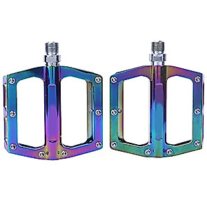 EVTSCAN 1 Pair Colorful Bicycle Pedals, Aluminum Alloy Universal Bike Pedals Replacement Compatible with Most MTB and Road Bicycle