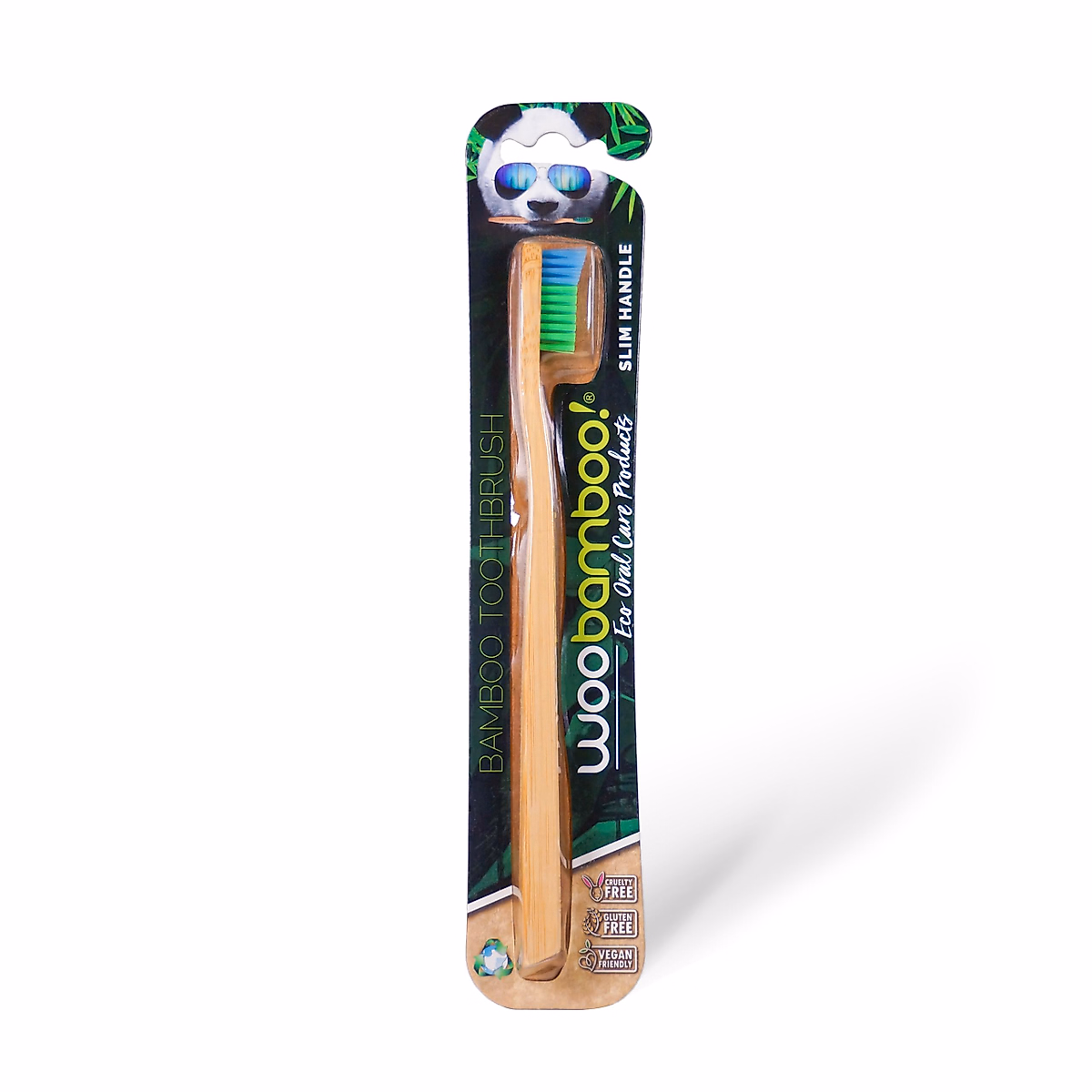 Woobamboo! Slim Soft Bamboo Eco-Friendly Toothbrush, BPA Free Nylon Bristles, Biodegradable, Compostable, Vegan (Pack of 1)