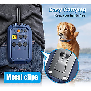 Bousnic Dog Shock Collar with Remote - ¾ Mile Electronic Training Collar for (15-140lbs) Medium Large Dogs, Waterproof Rechargeable Dog E Collar with 3 Modes, Beep, Vibration, Safe Shock(1-16 Levels)