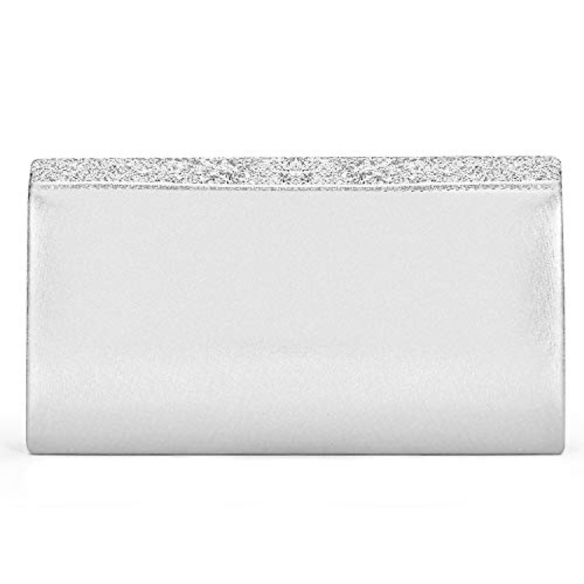 ZIUMUDY Women's Sparkle Evening Bags Envelope Clutches Shoulder Chain Handbag Bridal Wedding Purse (Silver)