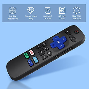 (Pack of 2) Replaced Remote Control for Roku TV, Compatible for Roku Built-in TCL/LG/Hisense/Philips/Sharp/Onn/Insignia/Element TV【Not for Roku Stick and Box】