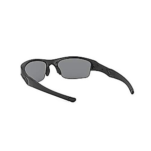 Oakley Men's OO9008 Flak Jacket Rectangular Sunglasses, Matte Black/Grey Polarized, 63 mm