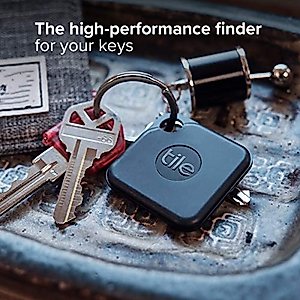 Tile Pro (2020) 1-pack - High Performance Bluetooth Tracker, Keys Finder and Item Locator for Keys, Bags, and More; 400 ft Range, Water Resistance and 1 Year Replaceable Battery