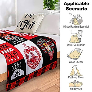 Sorority Gifts Blanket Throws Flannel Fleece Blankets Lightweight Comfortable Warm Gifts for Women Girls Bed Sofa Living Room 50"X40"
