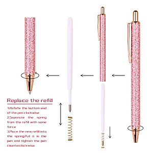 WY WENYUAN 4 Pcs Ballpoint Pens, Comfortable Writing Pens, Metal Retractable Pretty Journaling Pens, Black Ink Medium Point 1.0 mm Gift Pens, Cute Pens School Supplies for Women