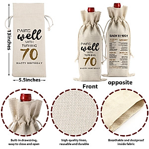 70th Birthday Gifts for Women Men, Gifts for 70 Year Old Woman Grandparents Wine Gift Bag, Wine Accessories Gifts Anniversary, 1964 Birthday Decorations Wine Bag Wine Bags for Wine Bottles Gifts