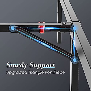 Devo Full Size Bed Frame 14 Inch Heavy Duty Metal Platform Beds No Box Spring Needed with Sturdy Steal Slats Mattress Foundation Support Up to 3000 lbs, Easy Assembly, Noise Free,76x55inch, Black