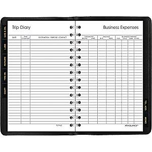 AT-A-GLANCE Auto Mileage Log Record Book, 3.75 x 6.12 Inches, Black (AAG8013505)