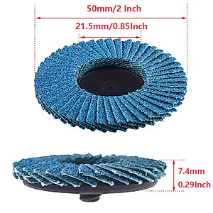 Saiper 10pcs 2 Inch 80 Grit Roll Lock Flap Sanding Disc Quick Change Zirconia Alumina Grinding Wheels with 1/4" Shank Pad Holder for Rotary Tools Die Grinder Polishing Metal Iron Rust Removal