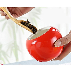 Ceramic Red Apple Shape Sealed Candy Dish Food Storage Jar For Christmas,350ml