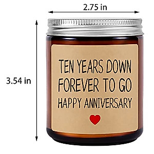 Scented Candle - 10 Years Anniversary Candle Gift for Couple, Happy 10th Anniversary Present for Him, Her, Husband, Wife, Wedding