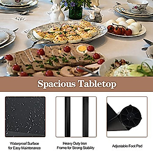 COSTWAY 3-Piece Bar Table Set, 39.5” Bar Table with 2PC 28” Bar Stools, Pub Height Dinning Table Set with Counter Height Backless Stools, Breakfast Table Set for Apartment/Bistro/Pub (Black)