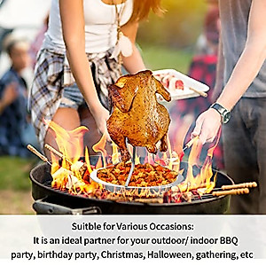 6 Pack Beer Can Chicken Holder Stainless Steel Chicken Roaster Rack Beer Can Chicken Stand Vertical Roaster Rack Chicken Roasting Rack Turkey Standing Holder with Pan for Grill Oven Camping Home BBQ
