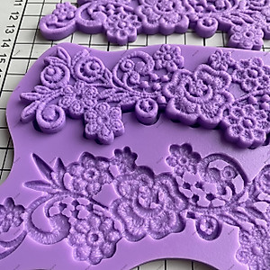 Anyana flower sugar edible vine royal lace wedding cake silicone Embossing Mould fondant impression mat decorating Medallion mold gum paste cupcake topper icing candy imprint sugarcraft mould set of 3