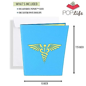 PopLife Healthcare Heart 3D Pop Up Card, For Doctors, Nurses, EMTs, Essential Medical Staff - Hospital Thank You Note - Pop Up Valentines Card - Anniversary Pop Up Mother's Day Card, Happy Birthday