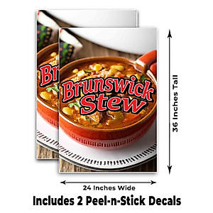 Brunswick Stew (24" X 36") Vinyl Decal Only (Pack of 2) |Sign|Sticker|Poster