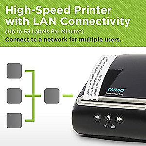 DYMO LabelWriter 5XL Label Printer Bundle, Prints Extra-Wide Shipping Labels (UPS, USPS) from Amazon, eBay, and More, Perfect for eCommerce Sellers, Includes 5 Extra-Large Shipping Labels (1100 Total)