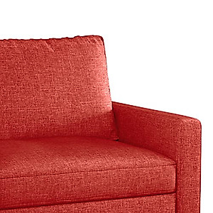 Meeyar Inborn Love Seat Sofa Couch,Sectional 2 Cushion in Small Living Room Office Space,Mid Century Modern Fabric Sofa Couch,Natural Wood Led,Soft Seat Couch,70inch,O Red