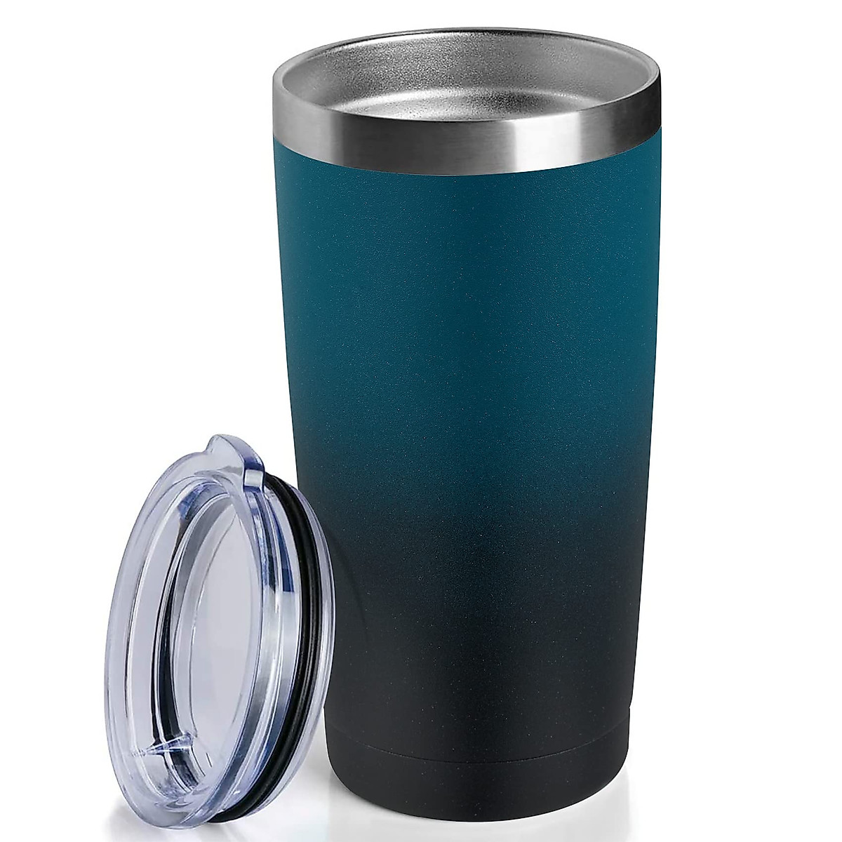 TDYDDYU 8 pack 20 OZ Double Wall Stainless Steel Vacuum Insulated Tumbler Coffee Travel Mug With Lid, Durable Powder Coated Insulated Coffee Cup for Cold & Hot Drinks (OmbreIndigo, 8pack)