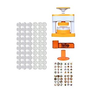 DYNWAVE DIY Pin Badge Button Maker Brooch Pin Making Machine Lightweight Decoration Supplies Creative Badge Die Mould Button Maker Machine for Kids, with 48 Set