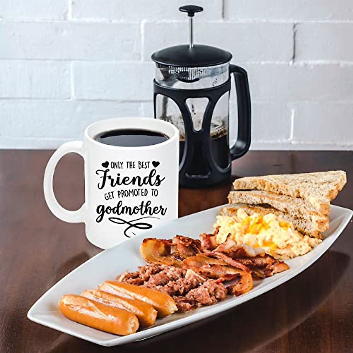 Godmother Gift - Only the Best Friends Get Promoted to Godmother Mug - Godmothers Proposal Gift - Gifts for Godmother From GodKids - Pregnancy Announcement Gift for Friends - Baptism Keepsake 11 Oz