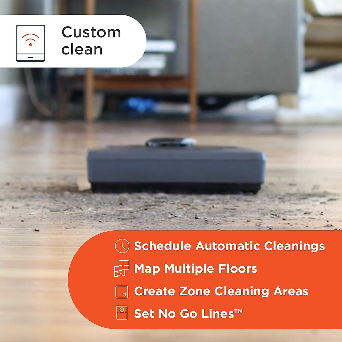 Neato Robotics D6 Connected Laser Guided Robot Vacuum for Pet Hair, Works with Amazon Alexa, Black