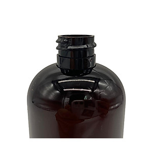 Natural Farms 5 Pack - 4 oz – Empty Squeeze Plastic Bottle - Amber Boston with Black Flip Top - for Essential Oils, Perfumes, Cleaning Products