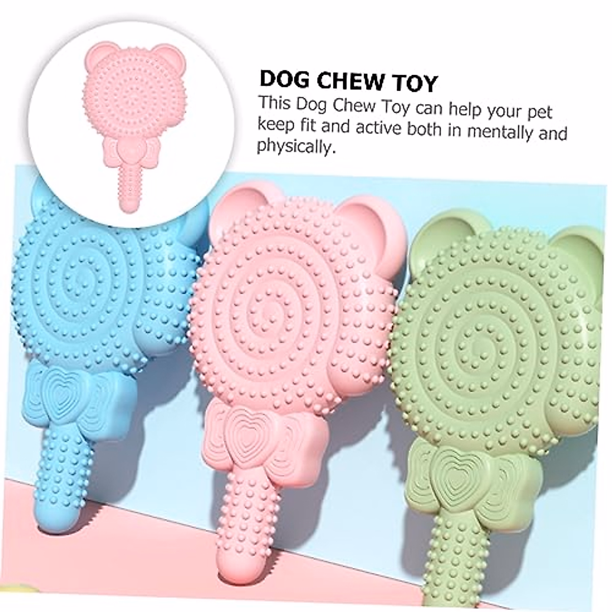 balacoo 3pcs Dog Toy Dog Bite Toys Dental Dog Chew Toys Dog Teething Toys Household Puppy Toy Portable Molar Toy Dog Teeth Cleaning Toy Compact Chewing Toy Dogman Toys The Dog TPR Lollipop