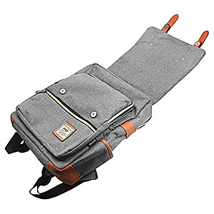 Furivy Unisex Oxford Retro Style Laptop Backpack College School Bag Student Daypack Rucksack Light Gray