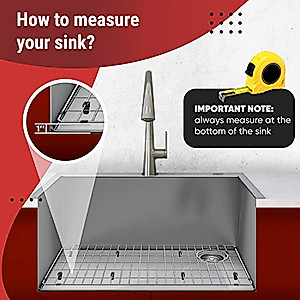 Sink Protectors for Kitchen Sink, Stainless Steel Sink Protector 28-1/4" x 14-1/4" x 1-1/4", Sink Grate for Bottom of Kitchen Sink