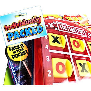 JA-RU Portable Tic Tac Toe (1 Pack) Classic Mini Board Games for Kids. Pocket Travel Size. Party Favor Birthday Stocking Stuffer. 3256-1