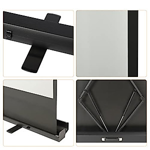 lesolar 84 Inch Manual Pull up Projector Screen 4:3 4K HD Floor Standing Projector Screens Portable and Retractable Video Projection Screen Movie Screens for Indoor Outdoor Home Hotel School Office