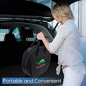 MUSTART Level 1 and Level 2 Portable EV Charger (16 Amp Adjustable, 100-240V, 25ft Cable). NEMA 6-20 Plug with NEMA 5-15 Adapter Electric Vehicle Charger