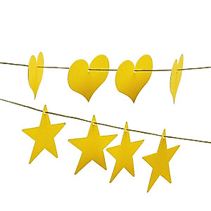 BLUE PANDA 126 Pieces Make Your Own Banner Kit - DIY Banner with Gold Glitter Letters A-Z, Numbers 0-9, Hearts, Stars, and 3 Strings