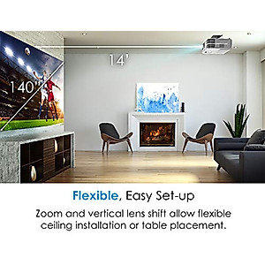 Optoma UHD52ALV Voice Assistant-Compatible DLP Projector for Lights-On Viewing, 3500 Lumen, 3840x2160