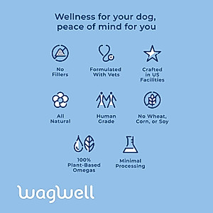WagWell Ahiflower Omega Oil Dog Chews & Mobility Chews Bundle - Skin, Coat, Hip and Joint Supplement for Dogs