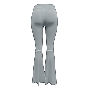 Cross Waist Bootcut Yoga Pants for Women, Non See Through Bootleg Sports Gym Flare Workout Pants qia230104- *462-new Years eve Party Supplies Grey