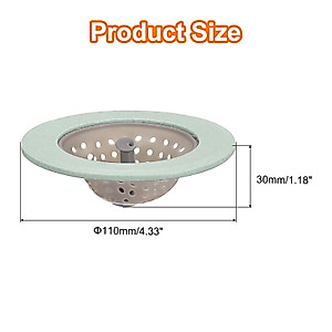 uxcell Silicone Kitchen Sink Strainer, 6Pcs Sink Drain Strainer Sink Drain Stopper with Large Wide Rim 4.3" Diameter, Green