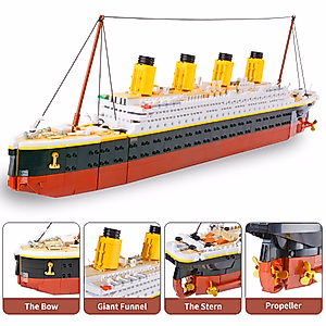 Yanscian Titanic Ship Model Building Block Brick kit Set Toy for Kids & Adults, 2401 PCS Titanic Cruise Ship Compatible Educational Construction Age 6+