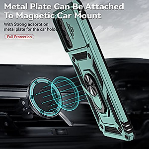 MLDWH Samsung S20 5G Case with Stand Kickstand Ring and Camera Cover with Tempered Glass Screen Protector, Heavy Duty Military Grade Shockproof Protective Cover for Samsung S20 5G (Green)