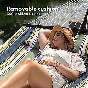 VITA5 Hammock with Stand Included - Home Must-Haves Outdoor Hammock Two Person for Summer - Portable Backyard Hammock with Stand - 2 Person Hammock Bed with Cupholder - 450lbs Capacity