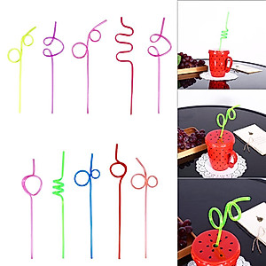 DECORA 36 Pieces Crazy Loop Straws Reusable Plastic Straws Drinking for Summer Party, Birthday, Wedding, Baby Shower