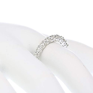 VIR JEWELS 3/4 carat (ctw) Diamond Wedding Anniversary Band for Women, Round Diamond Engagement Ring 14K White Gold 9 Stones Prong Set 0.75 cttw, Size 7