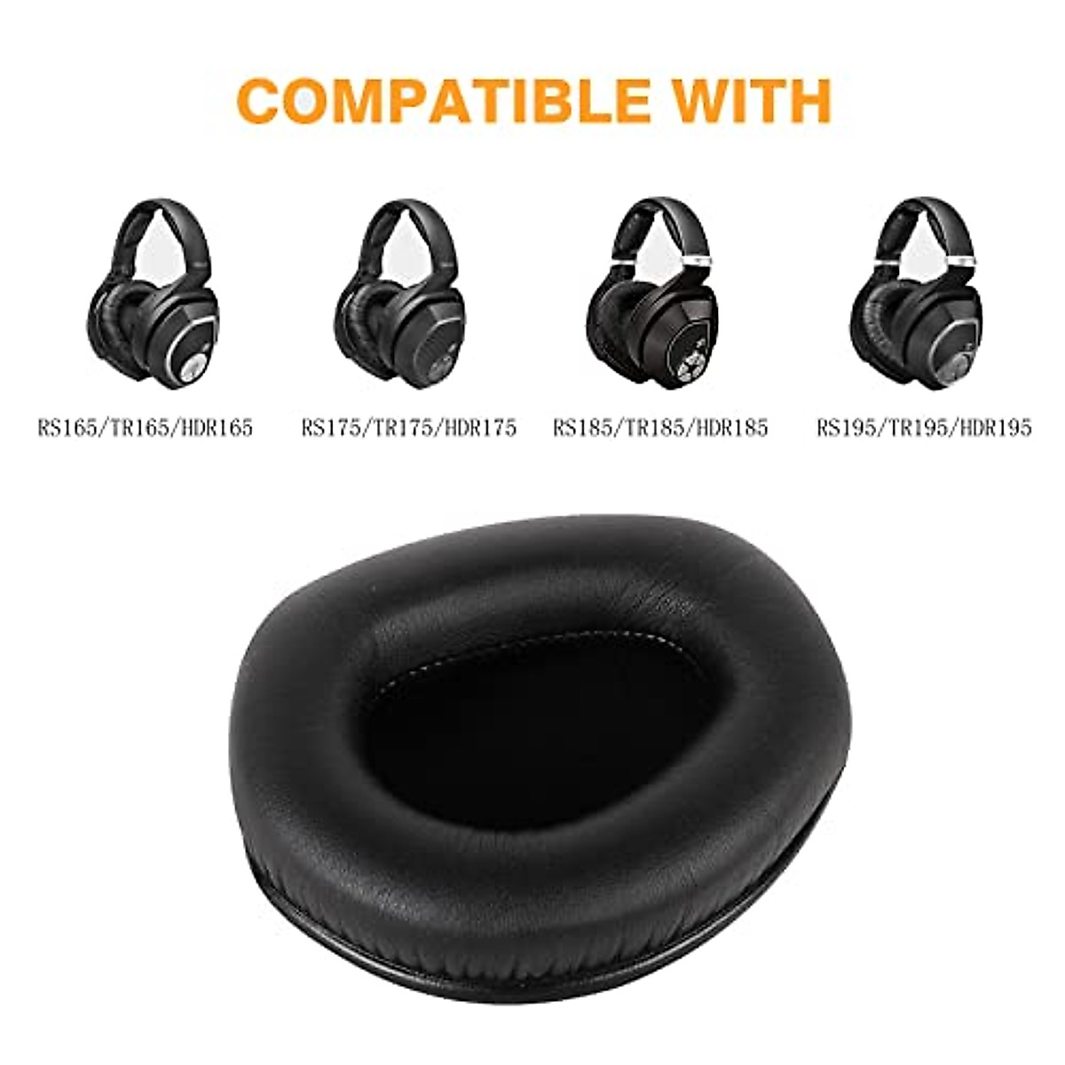 RS 175/HDR 175/TR 175 Replacement Ear Pads Upgrade Headphones Parts, Comfortable RS175 Earpads Cushions Compatible with Sennheiser RS175/RS185/RS195/RS165, HDR175/HDR185/HDR195/HDR165/TR175 Headphones