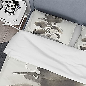 DesignQ Geometric Glam Square I Modern & Contemporary Duvet Cover Set, Black Duvet Cover Set Queen, Abstract Bedding Set of 3 Pieces, All Season Modern & Contemporary Bedding Sets Queen