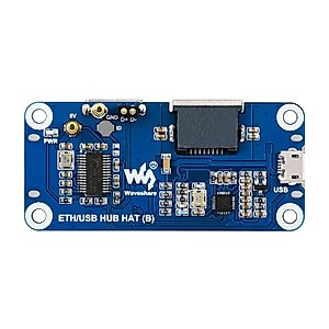 waveshare Ethernet/USB HUB HAT B Expansion Board for Raspberry Pi 4 B/3 B+/3 B/2 B/Zero/Zero 2 W/W/WH,PC,with 1 RJ45 10/100M Ethernet Port, 3 USB Ports Compatible with USB2.0/1.1