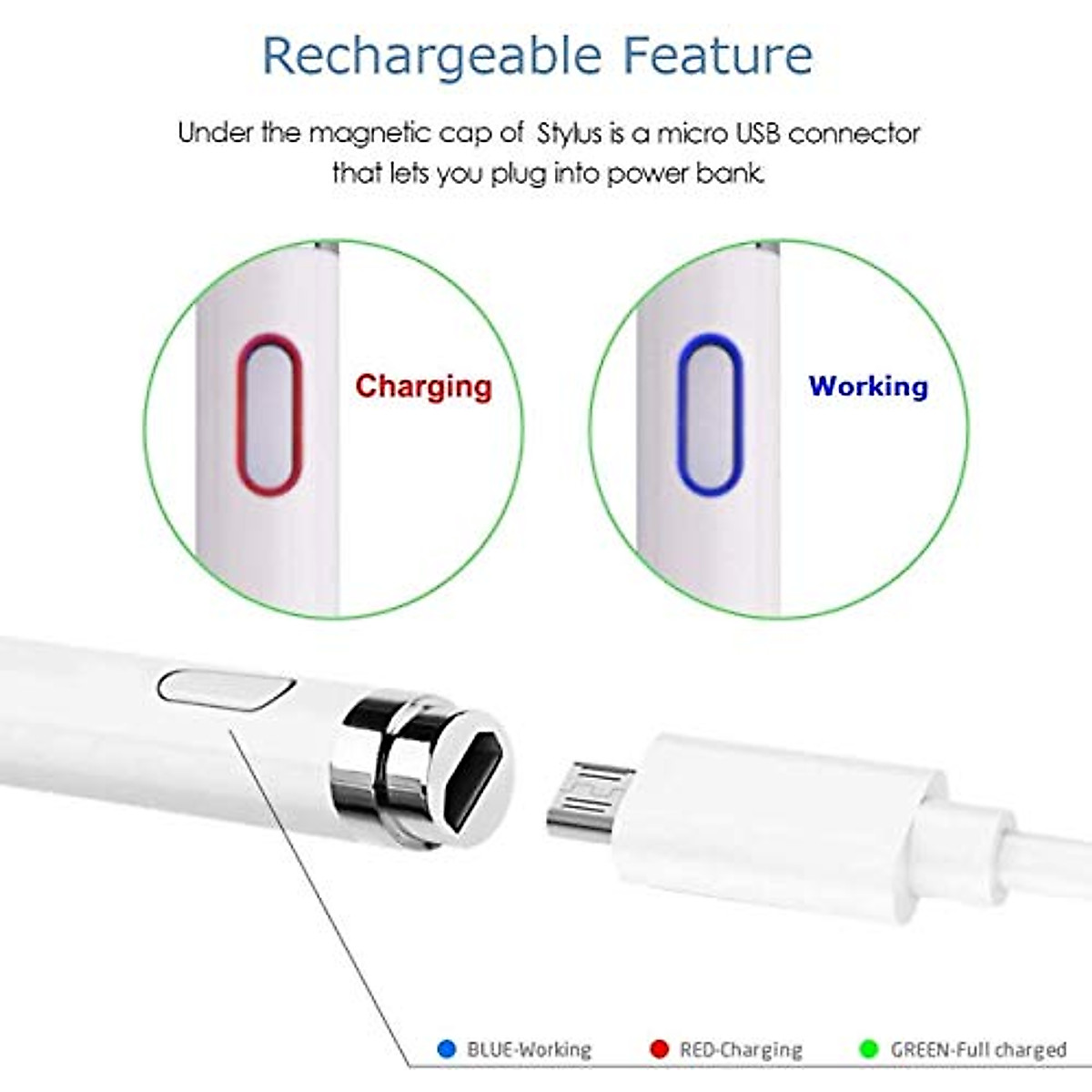 Stylus Pens for Touch Screens, Fine Point Stylist Pen Pencil Compatible with iPhone iPad Other Tablets (White)