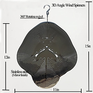 DJUAN Wind Spinners for Yard and Garden Metal Large Hanging Heart and Angel Outdoor Garden Decor